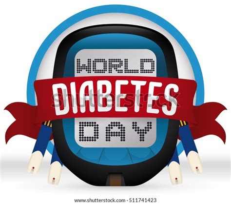 Poster Glucometer Test Stripes Take Measure Stock Vector Royalty Free