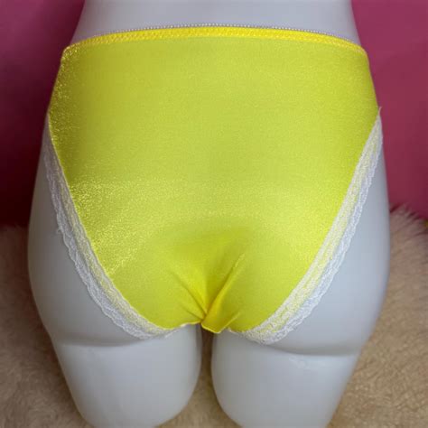 Estelle Sheer Nylon Panty Vintage Style Stretch Lace Trim Lingerie Etsy
