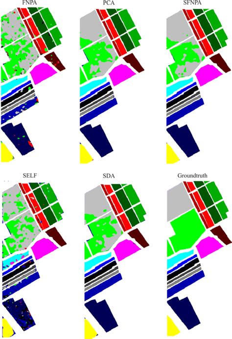 classification maps generated by svm classifier on the salinas valley