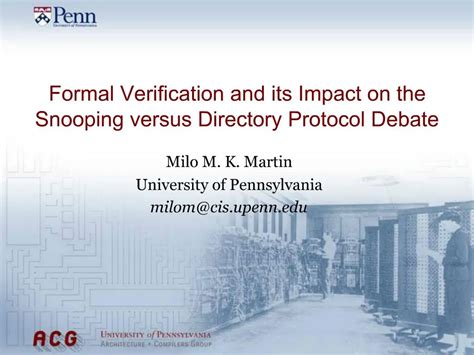 Ppt Formal Verification And Its Impact On The Snooping Versus