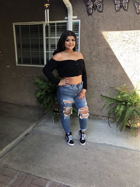 Outfits For “plus Size “teens Girls Ripped Jeans Summer Fashion
