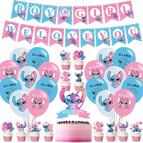 Stitch And Angel Gender Reveal Party Decorations Birthday Party