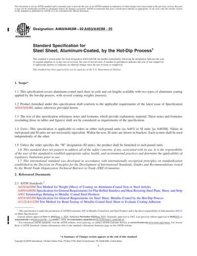 Astm A463a463m 25 Red Standard Specification For Steel Sheet