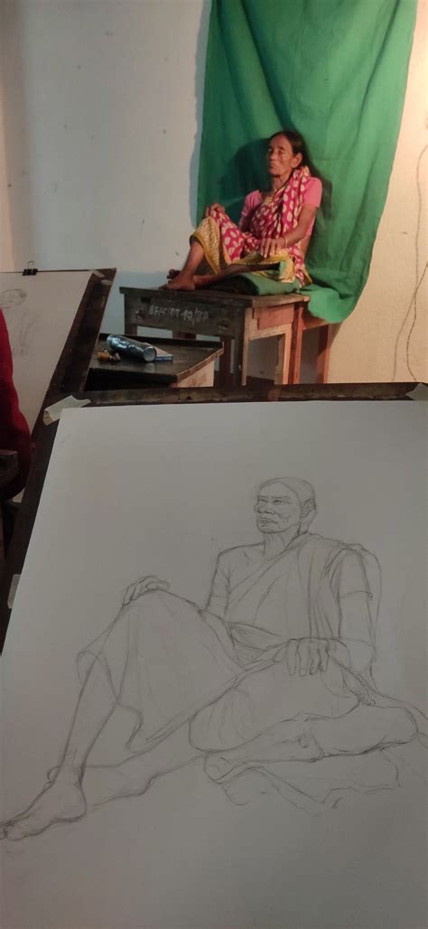 Model Study Drawing Collegebengal Fine Arts College By Krishna