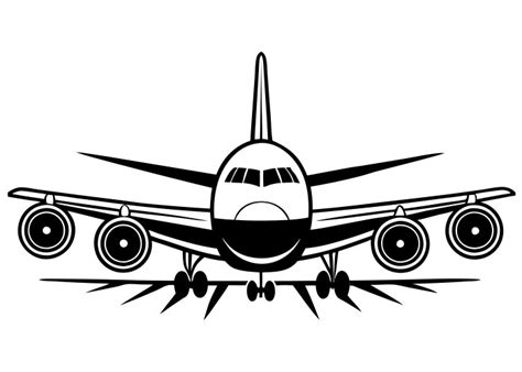 Airplane Clipart Black And White
