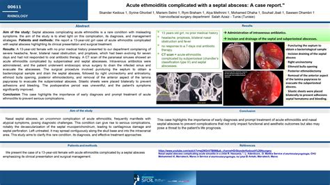 Ethmoïdite Aiguë Compliquée Dun Abcès Septal à Propos Dun Cas La