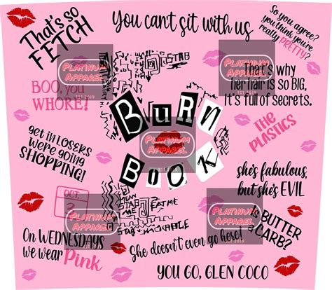 Burn Book Mean Girls Sublimation Design Instant Digital Etsy Canada