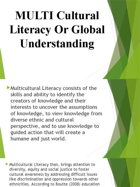 Multicultural Literacy Or Global Understanding Pdf Literacy