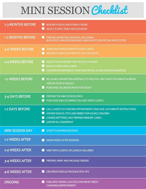 Photography Mini Session Checklist Artofit