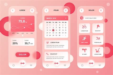 의료용 모바일 앱을위한 사용자 인터페이스 요소 진단 및 치료 약국 및 실험실 Gui 템플릿 독특한 Neumorphic Ui Ux 디자인 키트 관리 탐색 검색 양식