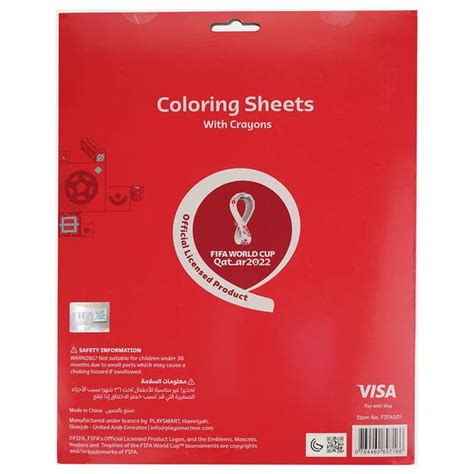 Order Fifa World Cup Qatar 2022 Football Colouring Sheets W Crayons
