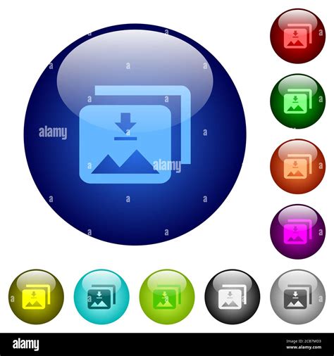 Download Multiple Images Icons On Round Glass Buttons In Multiple