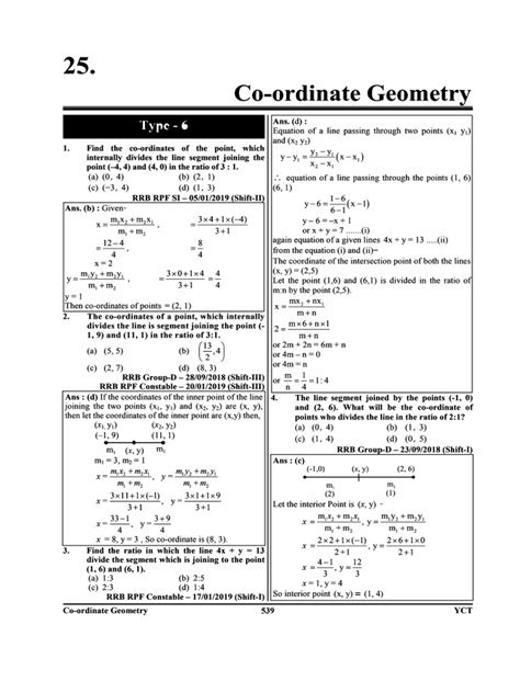 Co Ordinate Geometry Pdf