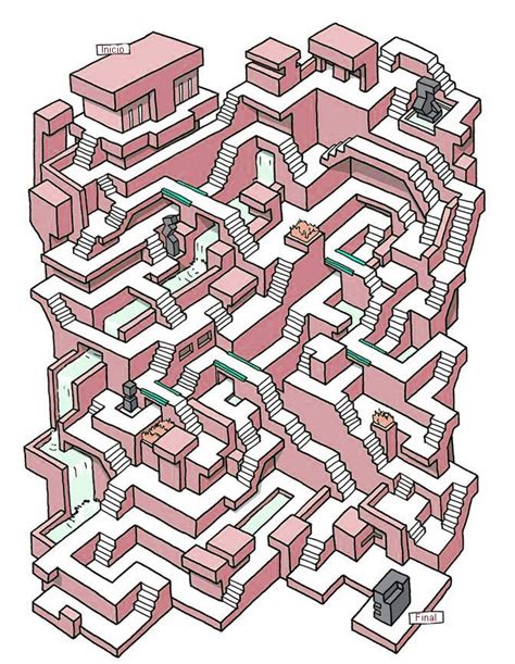 Laberinto 3d Maze Drawing Hidden Pictures Maze Design