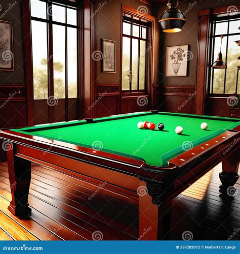 Billard Game Ai Generatet Stock Illustration Illustration Of Balls