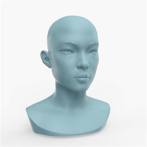 Stl File Asian Girl Head・3d Printing Template To Download・cults