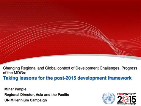 Ppt Minar Pimple Regional Director Asia And The Pacific Un Millennium Campaign Powerpoint