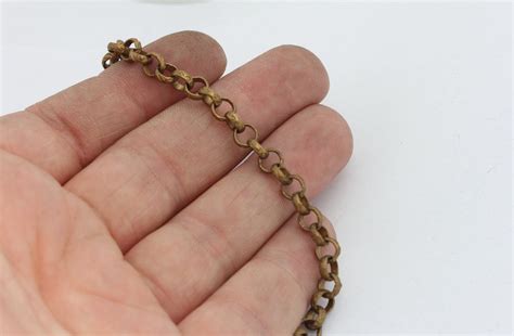 165 Feet 55mm Raw Brass Rolo Chain Soldered Chain Bulk Lot Chain