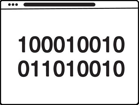 Digital Binary Code Numbers Displayed On A Computer Screen Interface