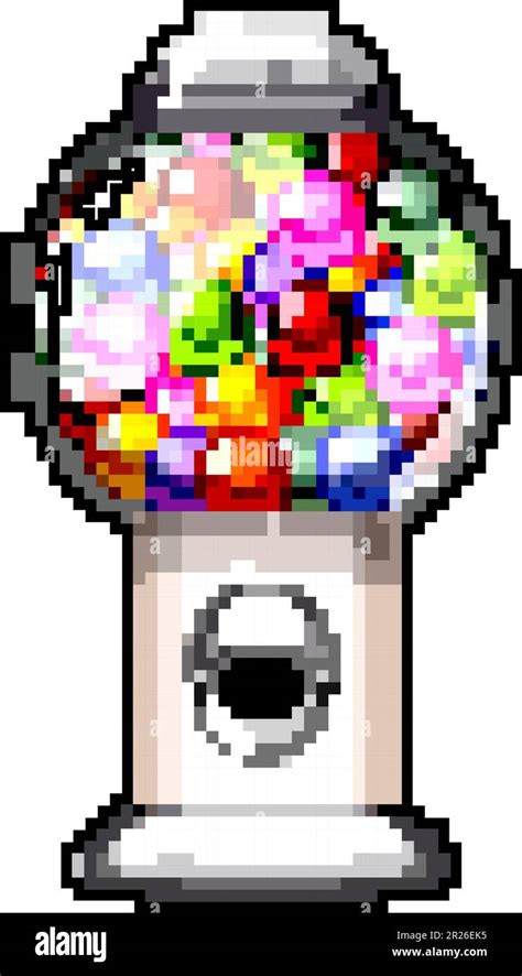 Candy Bubblegum Machine Game Pixel Art Vector Illustration Stock Vector Image And Art Alamy
