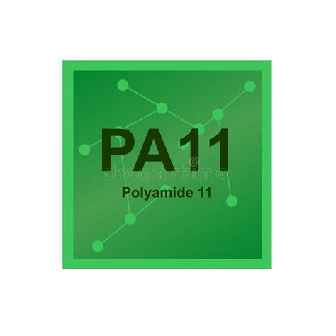Vector Symbol Of Polyamide 11 â€“ Pa11 Polymer On The Background From