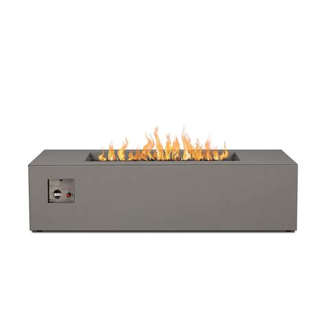 Covewood 58 Inch Low Profile Rectangular Aluminum Propane Fire Pit Table W Hidden Propane Tank