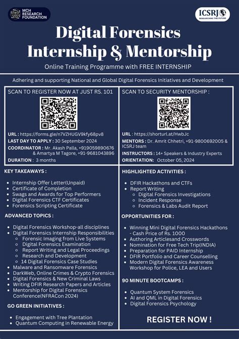 Digital Forensics Internship And Mentorship Program We Are Pleased To