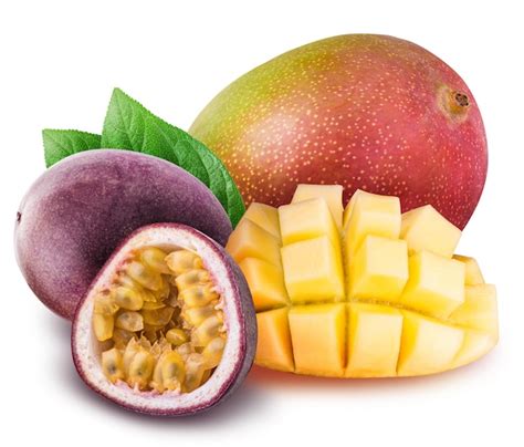 Premium Photo Mango And Passion Fruit Isolated