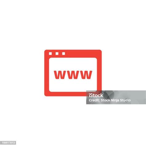Ilustración De Icono Rojo De La Página Web Sobre Fondo Blanco