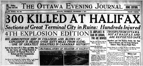 The Halifax Explosion 6th December 1917 Epitaph For Merle Huggins A