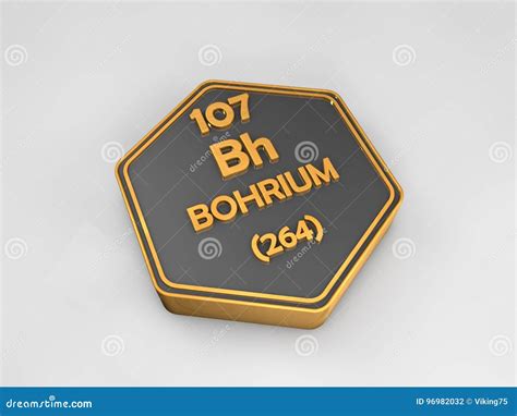 Bohrium Bh Element Symbol From Periodic Table Series Royalty Free