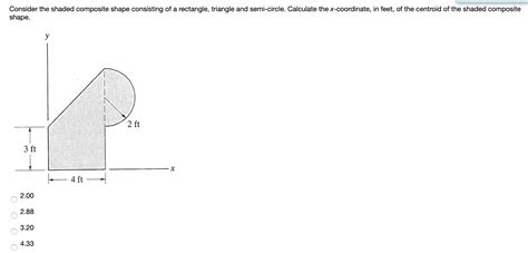 Solved Consider The Shaded Composite Shape Consisting Of A Chegg