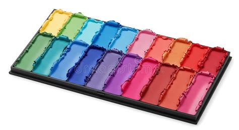 Rectangular Palette Of Vibrant Face Paints In A Range Of Colors