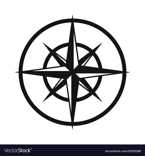 Sign Compass To Determine Cardinal Directions Vector Image