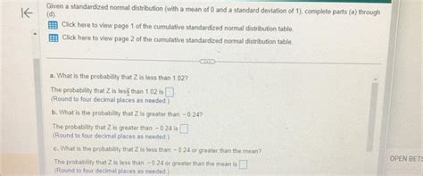 Cumulative Standardized Normal Distribution Table