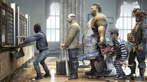 Online Gta 5 Masks Shotgun Money Bank Two Suit Robber Hd Wallpaper