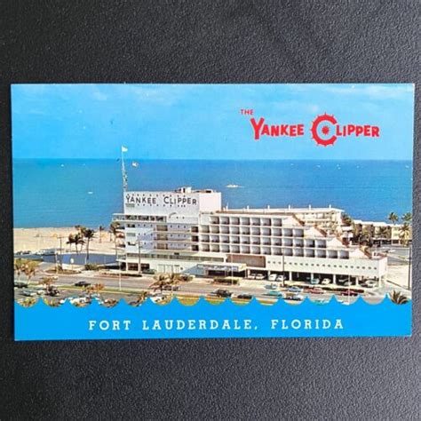 Vtg The Yankee Clipper Hotel Aerial View Ft Lauderdale Florida Fl