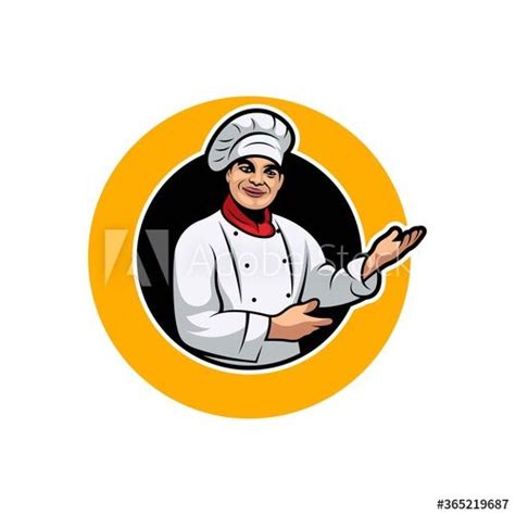 Chef Character Logo Design Template Vector Icon Symbol Creative