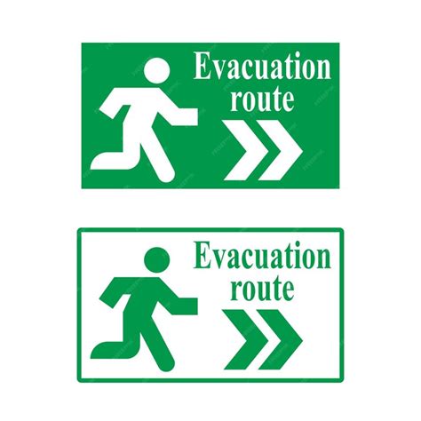 Premium Vector Evacuation Route Vector And Emergency Exit Vector Stock