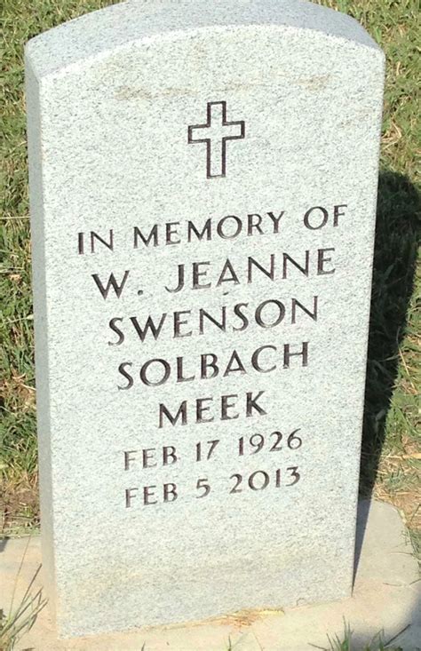 Wanda Jeanne Swenson Meek 1926 2013 Find A Grave Memorial