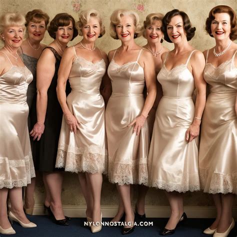Vintage Ladies Take Off Their Dresses Lace Slip Dress Older Women