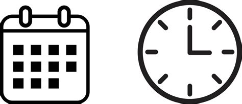 Date And Time Icons Isolated On White Background Vector Illustration