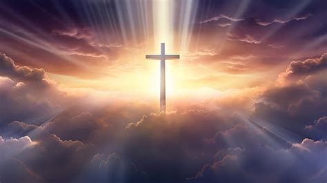 Premium Photo Christian Cross Appears Bright In The Sky Background