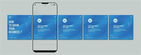 Set Of Carousel Post Template Editable Carousel Post Social Media Carousel Post For Business