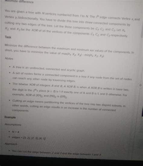 solved minimize difference you are given a tree with n
