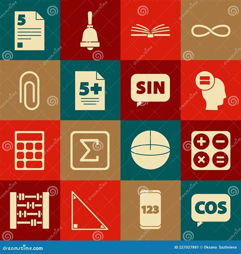 Set Mathematics Function Cosine Calculator Calculation Open Book Test Exam Sheet Paper Clip