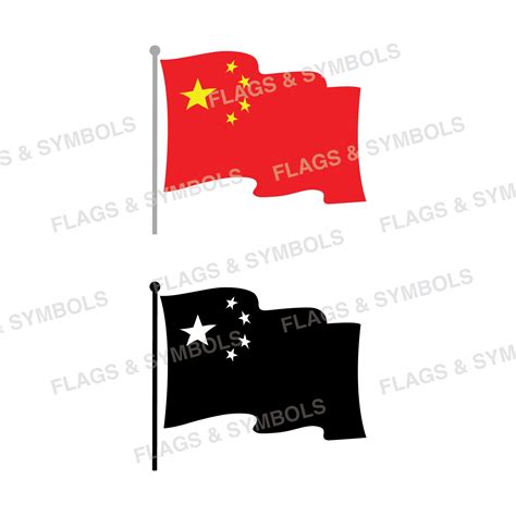 China Flag Vector China Flag Download China Flag Wavy Vector China Flag Cut File China