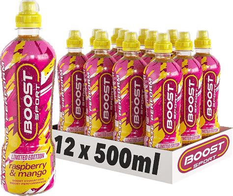 Boost Sport Isotonic Drink Pack Of 12 Raspberry And Mango Raspberry