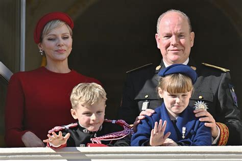 Prince Albert Princess Charlene Pose With Twins On Monacos National Day