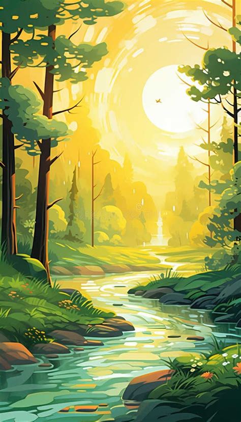 Background Wallpaper Illustrator Trees In Forest Fresh Green Splash